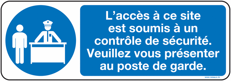 Panneau Contrôle Poste de Garde avec texte | Signals