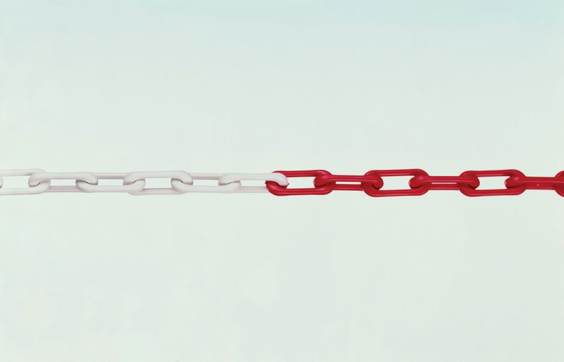 Medium Duty Nylon Single Chain Red/White 50 m x 6 mm | Seton
