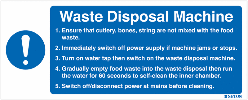 Waste Disposal Machine Sign (With Symbol) | Seton