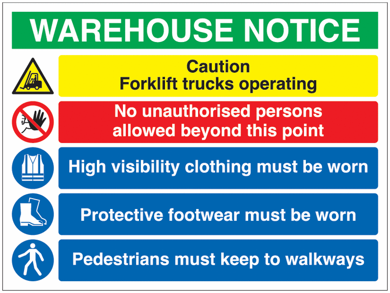 Warehouse Notice Forklift Operating Sign - Fast Delivery | Seton