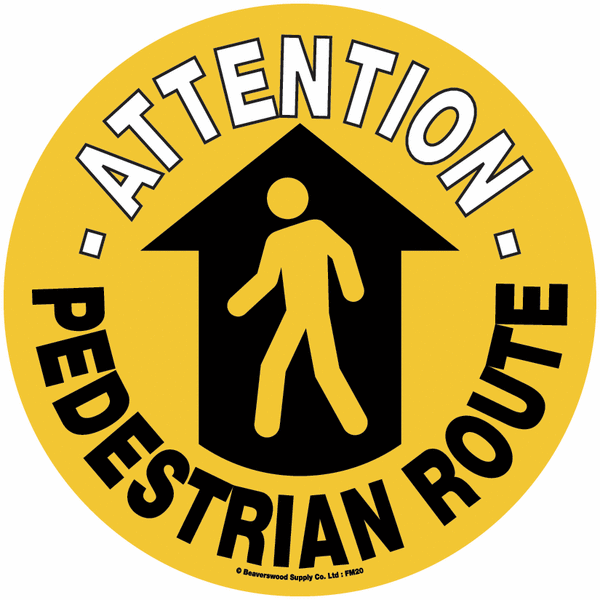 Floor Graphic Markers - Attention Pedestrian Route | Seton