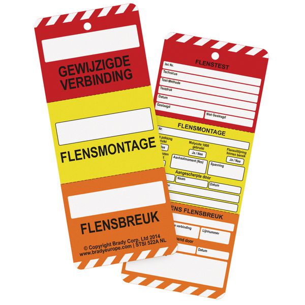 Driedelig hanglabel controle flenzen Flangetag | Seton