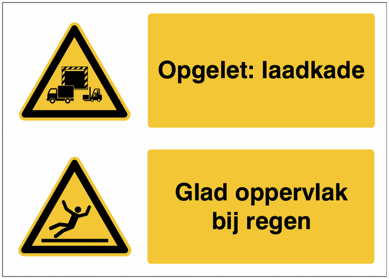 Pictogrammen valgevaar, struikelgevaar, doorvalgevaar | Seton