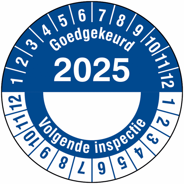 Herkleefbare keuringsstickers - Goedgekeurd / Volgende inspectie | Seton