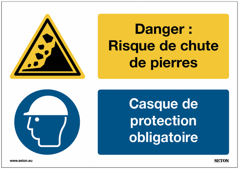 Panneau risque de chute de pierre, produits et infos | Seton Panneau risque de chute de pierre, produits et infos | Seton