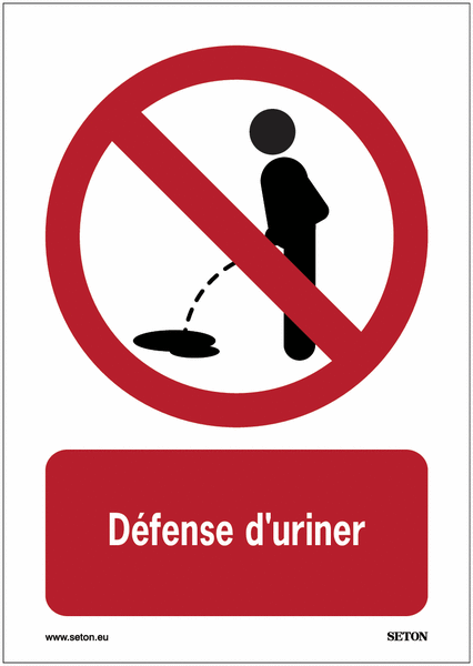 Panneau interdiction d’uriner, produits et informations | Seton