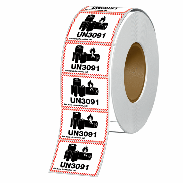 UN3091 Lithium Battery Postage Self Adhesive Sticker Labels | Seton