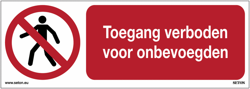 Horizontale verbodsborden en -stickers ISO 7010 - Toegang verboden voor ...