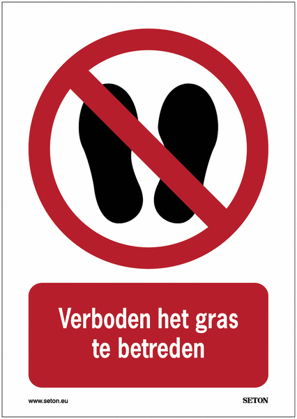 Verbodsborden en -stickers ISO 7010 - Verboden het gras te betreden ...