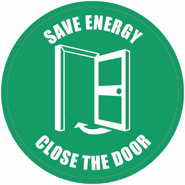 Bord Save energy - Close the door | Seton