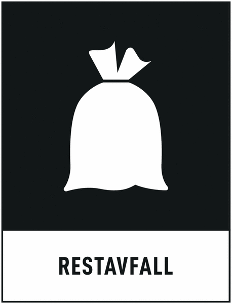 Skyltar och dekaler för källsortering - Restavfall | Seton