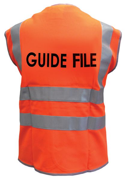 Gilets de sécurité fluo avec marquage Guide file | Seton