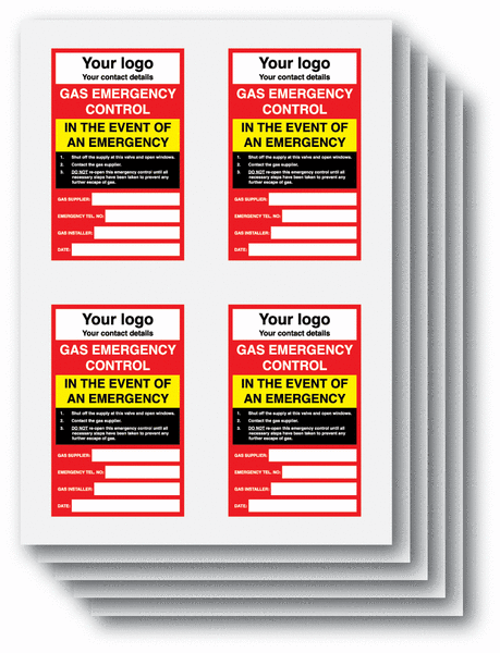 Custom Gas Emergency Control Labels | Seton