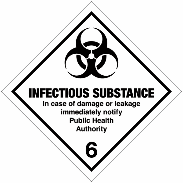 Infectious Substance 6 Easy Peel Hazard Diamond Labels | Seton
