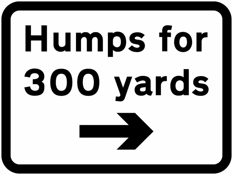 Traffic Signs - Humps For 300 Yards (Arrow Right) | Seton