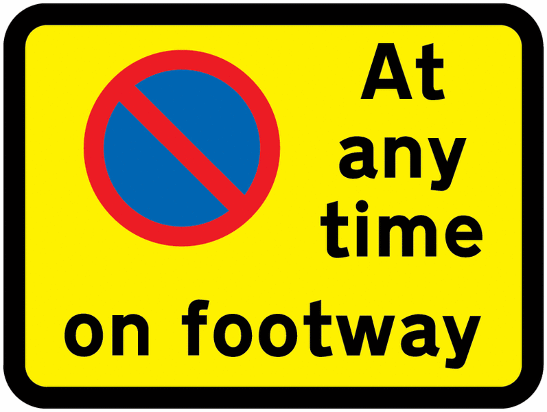 Traffic Signs - No Stopping On Footway - Quick Delivery | Seton
