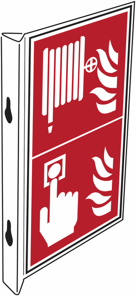 Haakse of wigvormige dubbele brandveiligheidsborden ISO 7010 ...