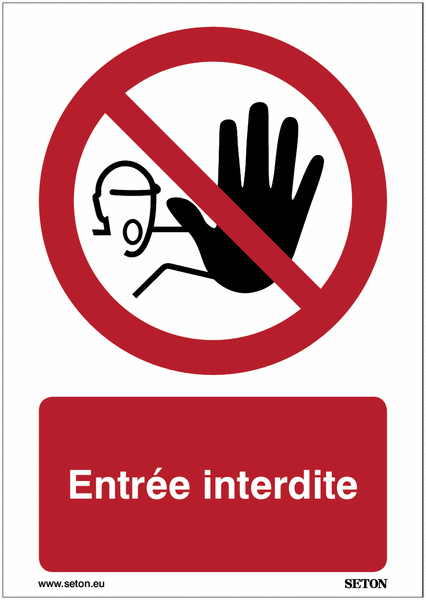 Panneau ISO 7010 avec texte - Entrée interdite - P080 | Seton