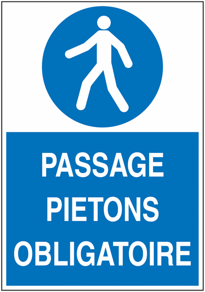 Panneau adhésif Ecopicto Passage piétons obligatoire | Signals