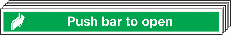 6-Pack Push Bar To Open Signs | Seton