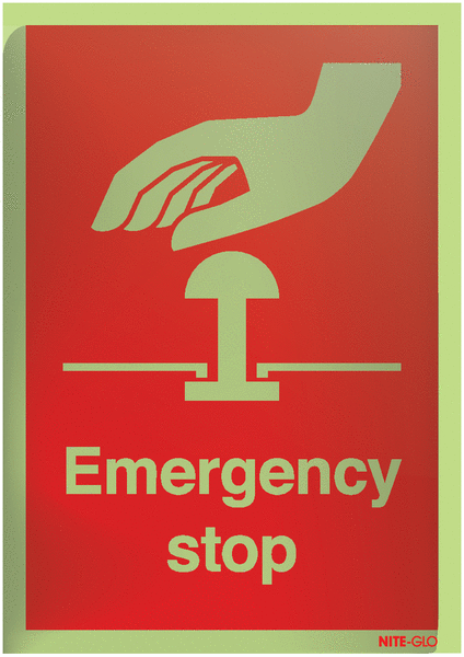 Nite-Glo Acrylic Emergency Stop Signs | Seton