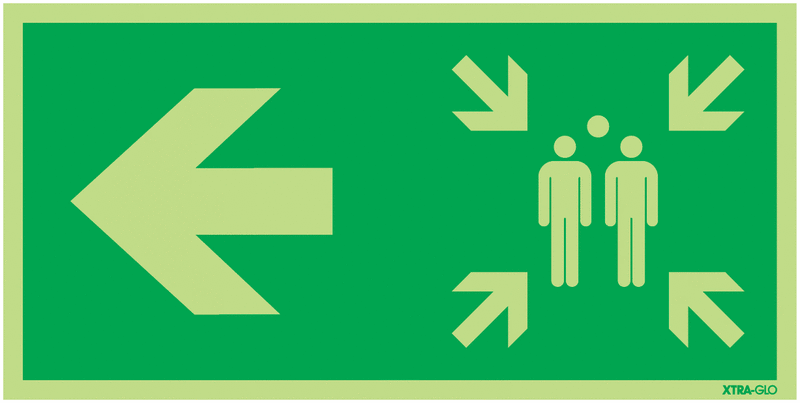 Xtra-Glo Assembly Point/Arrow Left Signs | Seton