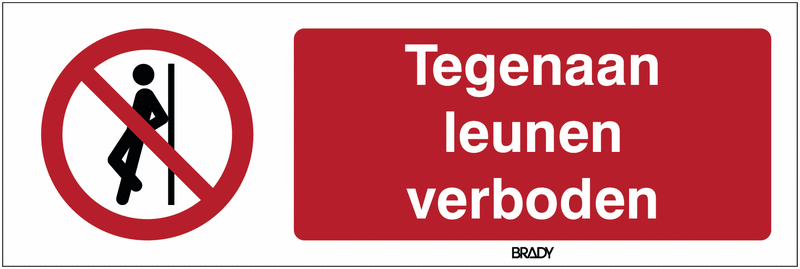 ToughWash®-sticker ISO 7010 - Tegenaan leunen verboden - P041 | Seton