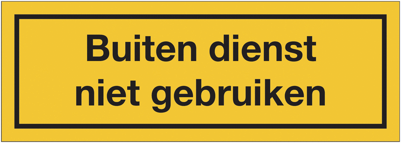 Rechthoekige borden en stickers elektrisch gevaar - Buiten dienst niet ...