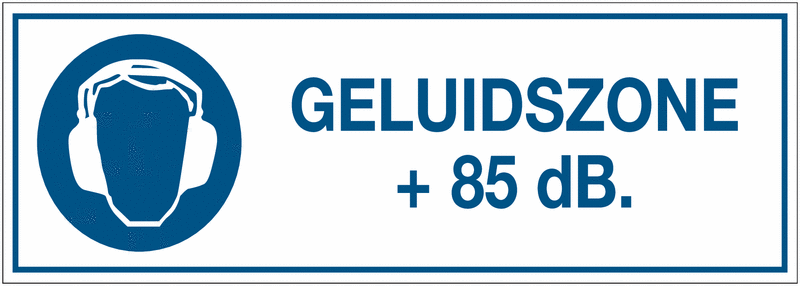 Rechthoekige gebodsborden en -stickers - Geluidszone + 85 dB | Seton