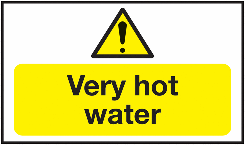 Very Hot Water - Vinyl Safety Labels On-a-Roll | Seton