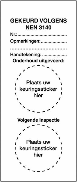 Keuringsstickers NEN | Seton