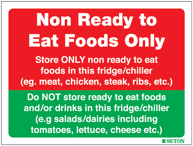 Non Ready To Eat Foods Only Sign | Seton