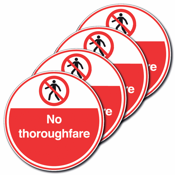 4-Pack Anti-Slip Floor Signs - No Thoroughfare | Seton
