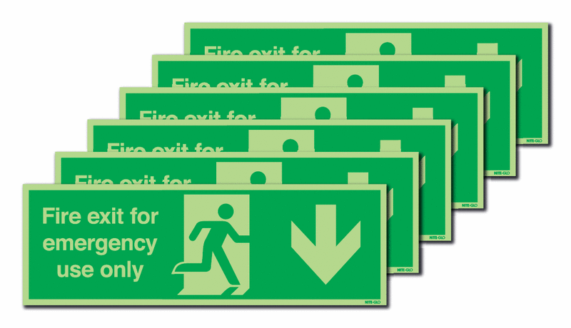 ISO-Rated “Fire Exit Down" Signs From the Sign Experts | Seton