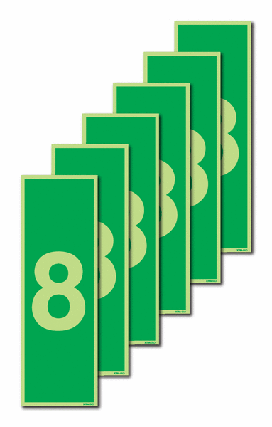 6-Pack Xtra-Glo Number 8 Signs | Seton