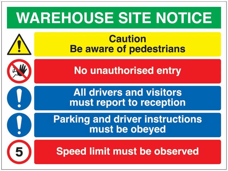 Warehouse Site Notice - 5 MPH Limit Sign. Quick Delivery | Seton