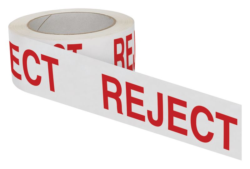 Quality Control Printed Label Tapes "Reject" 50 mmx33m | Seton
