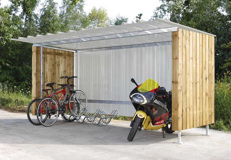Sheet Metal Bike Shelter With Modular Woodwork | Seton