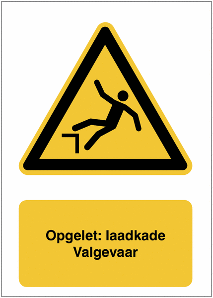 Waarschuwingsborden en -stickers Laadkade - Valgevaar - W008 | Seton
