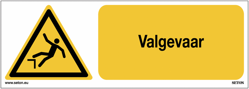 ToughWash®-sticker ISO 7010 - Valgevaar - W008 | Seton