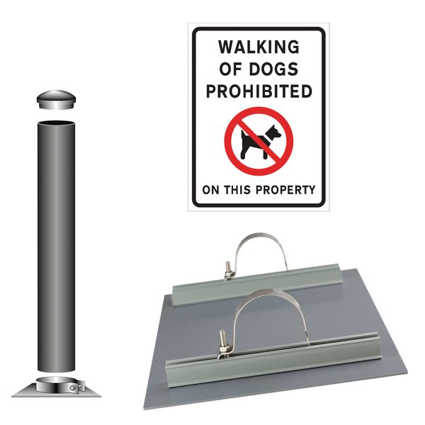 Walking of Dogs is Prohibited... - Sign Installation Kit | Seton