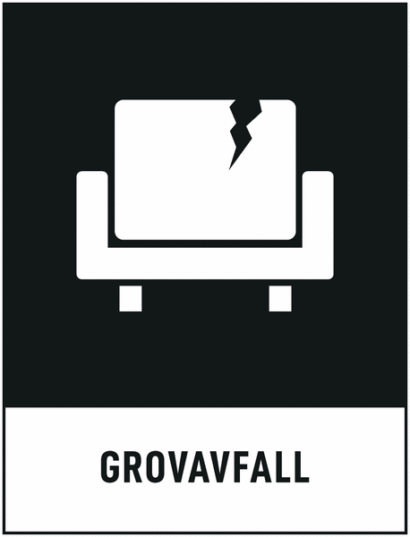 Skyltar och dekaler för källsortering - Grovavfall | Seton