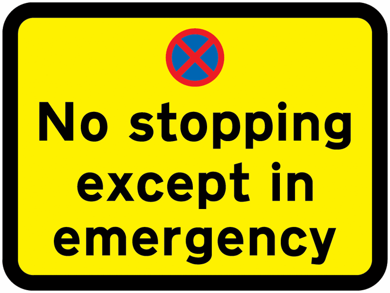Traffic Signs - No Stopping Except In Emergency | Seton