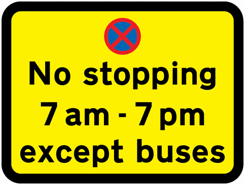 Traffic Signs - No Stopping Except Buses. Quick Delivery | Seton