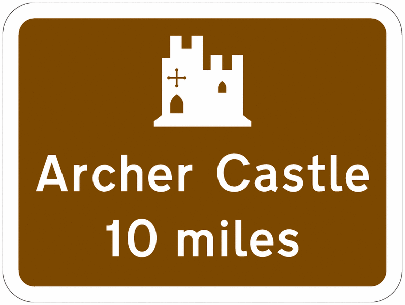 Traffic Signs Tourist Attraction 10 Miles. Fast Delivery | Seton