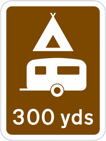 Traffic Signs - Campsite 300 Yards Ahead. Quick Delivery | Seton