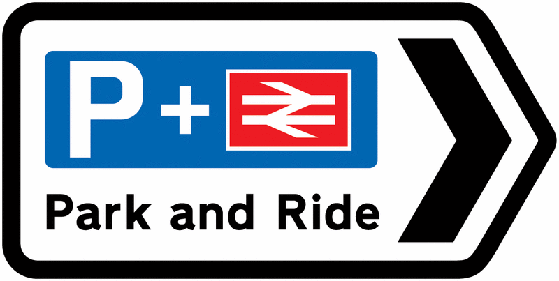 Traffic Signs - Park And Ride Plus Railway (Arrow Right) | Seton