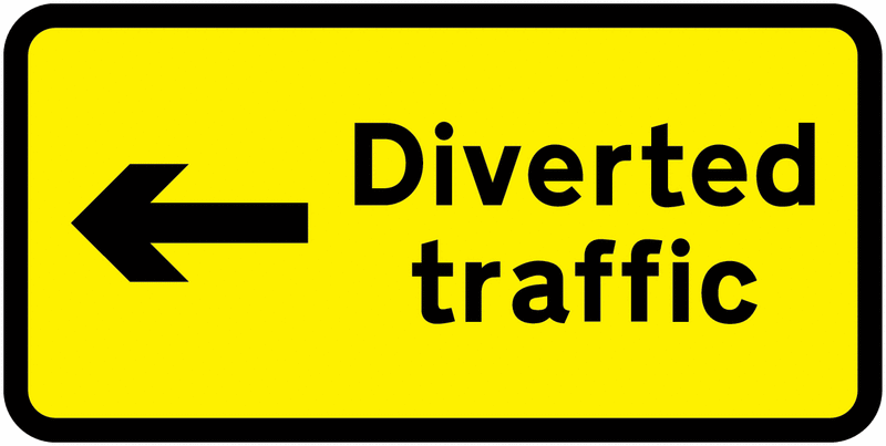 Traffic Signs - Diverted Traffic (Arrow Left) | Seton