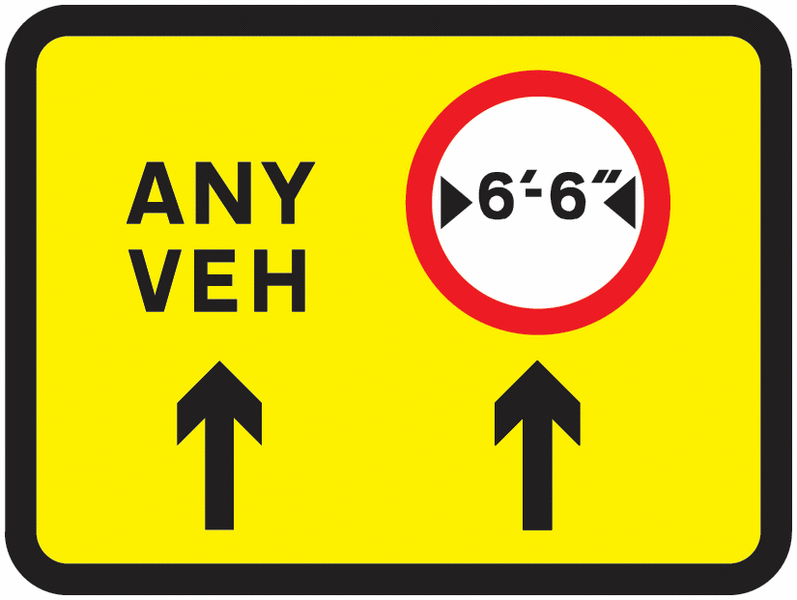 Traffic Signs - Vehicle Width Indicated Prohibited | Seton