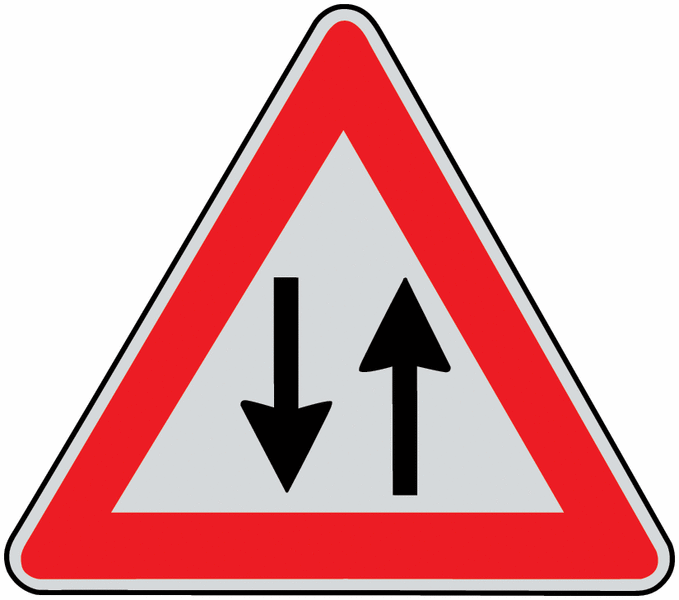 Segnale stradale Doppio senso di circolazione - Fig. 26 art. 96 | Seton